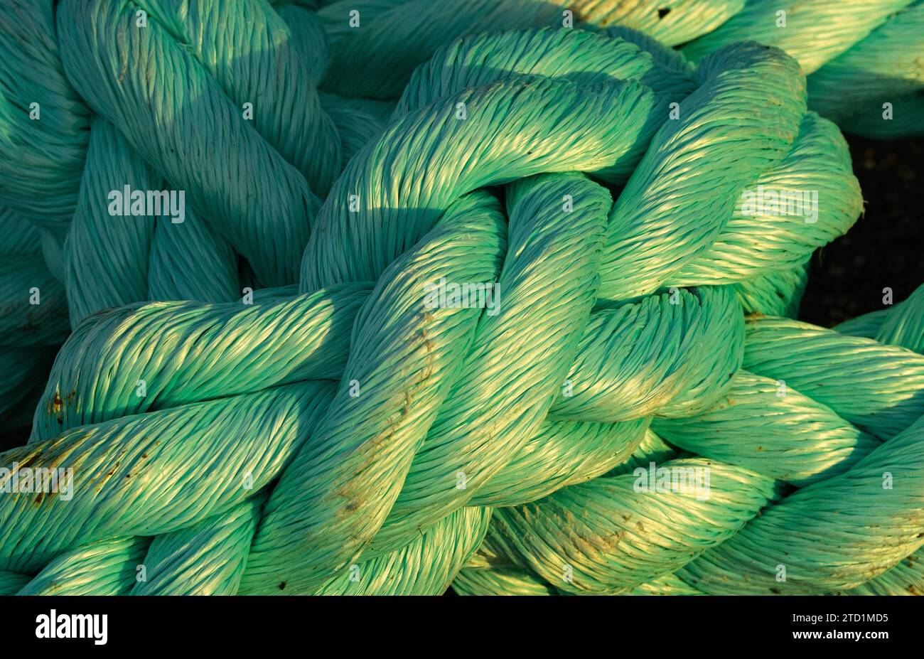 The main ships cable for tying to the dock. The abstract pattern of the ...