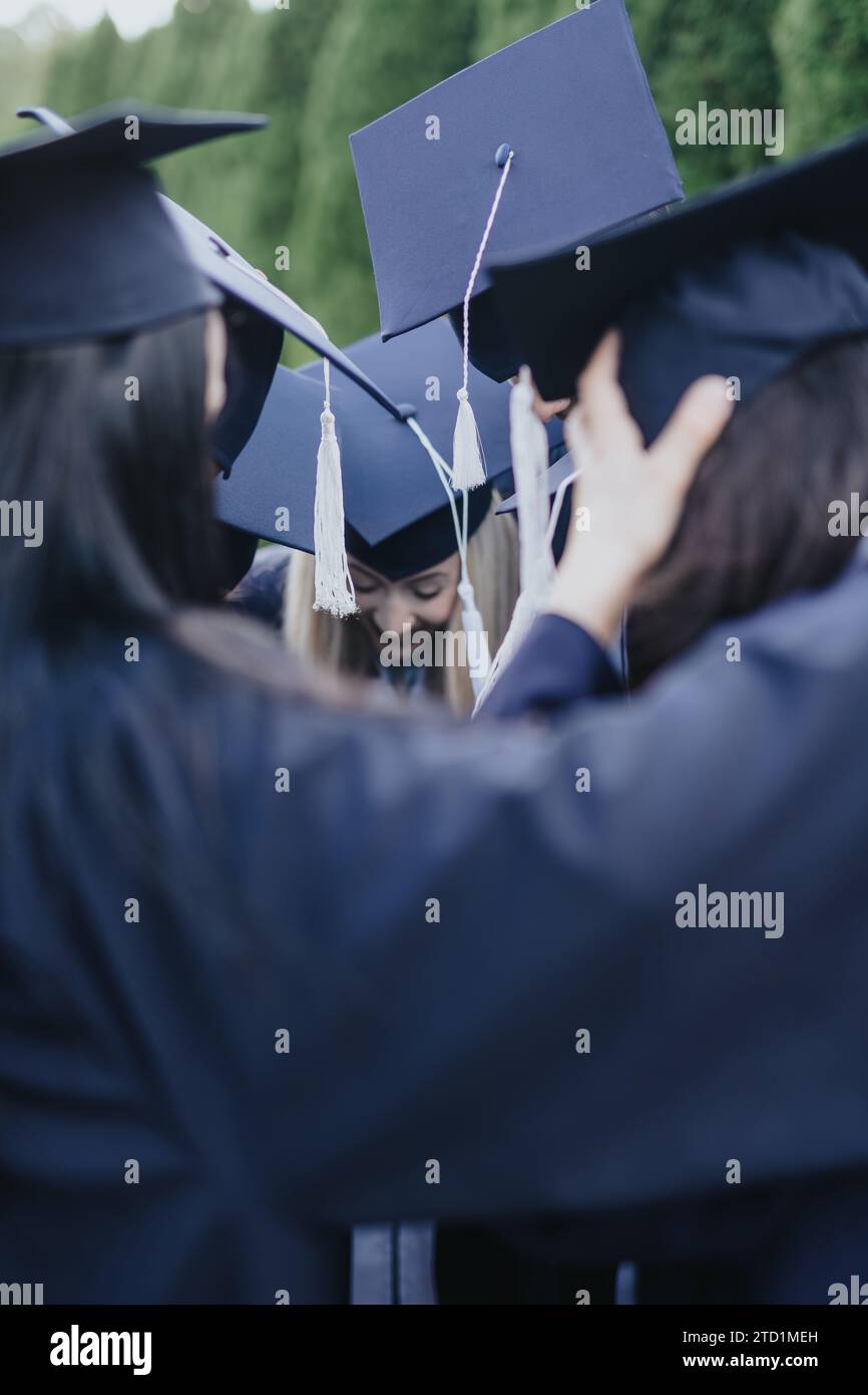 Group of University Students Celebrating Graduation and Sharing ...