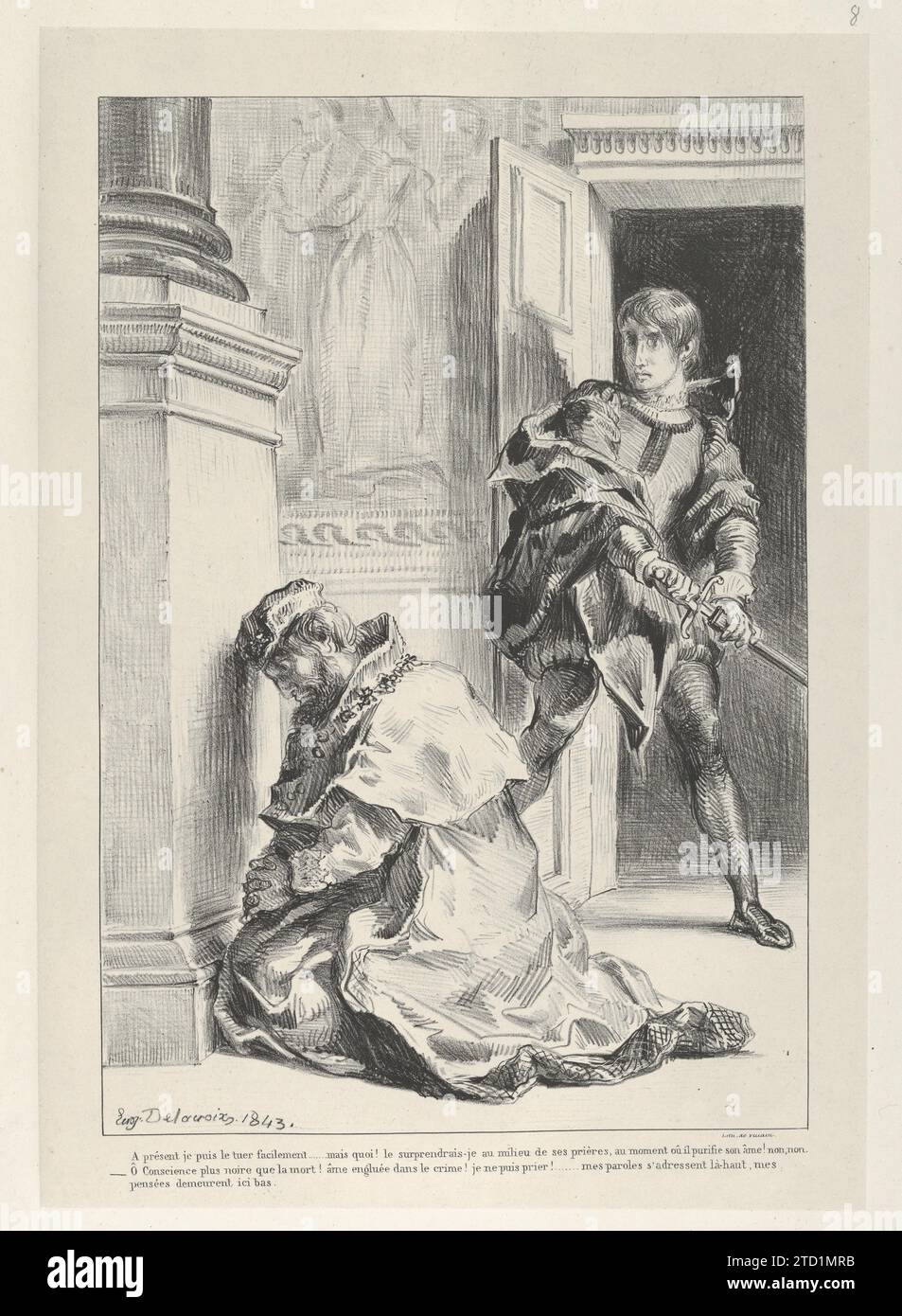 Hamlet Attempts to Kill the King 1922 by Eugene Delacroix Stock Photo ...