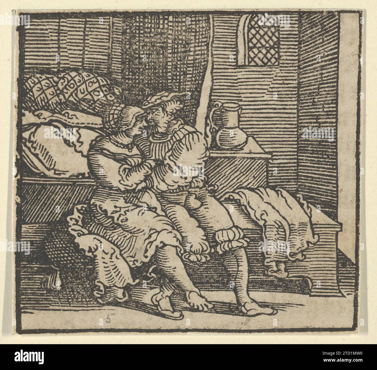 Spinneloccio Locked up in a Chest, on which his Wife and Zeppa are ...