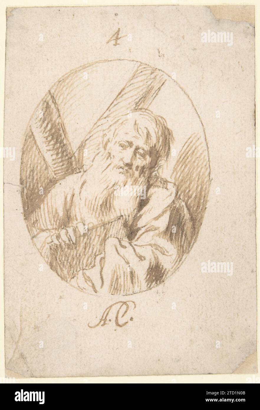 Half-lenth Figure of St. Andrew in an Oval 1975 by Antonio del Castillo ...