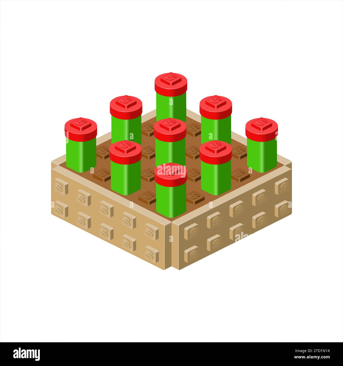 Flowerbed with flowers in isometry. Vector Stock Vector Image & Art - Alamy