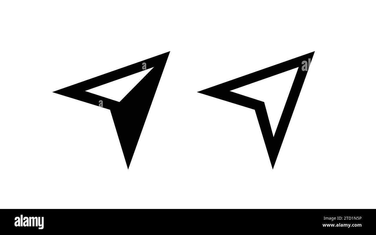 Navigation Arrow Set. Vector isolated editable set of black and white ...