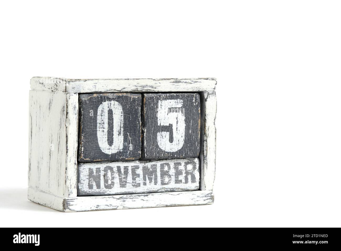 November 05 on wooden calendar, on white background Stock Photo - Alamy