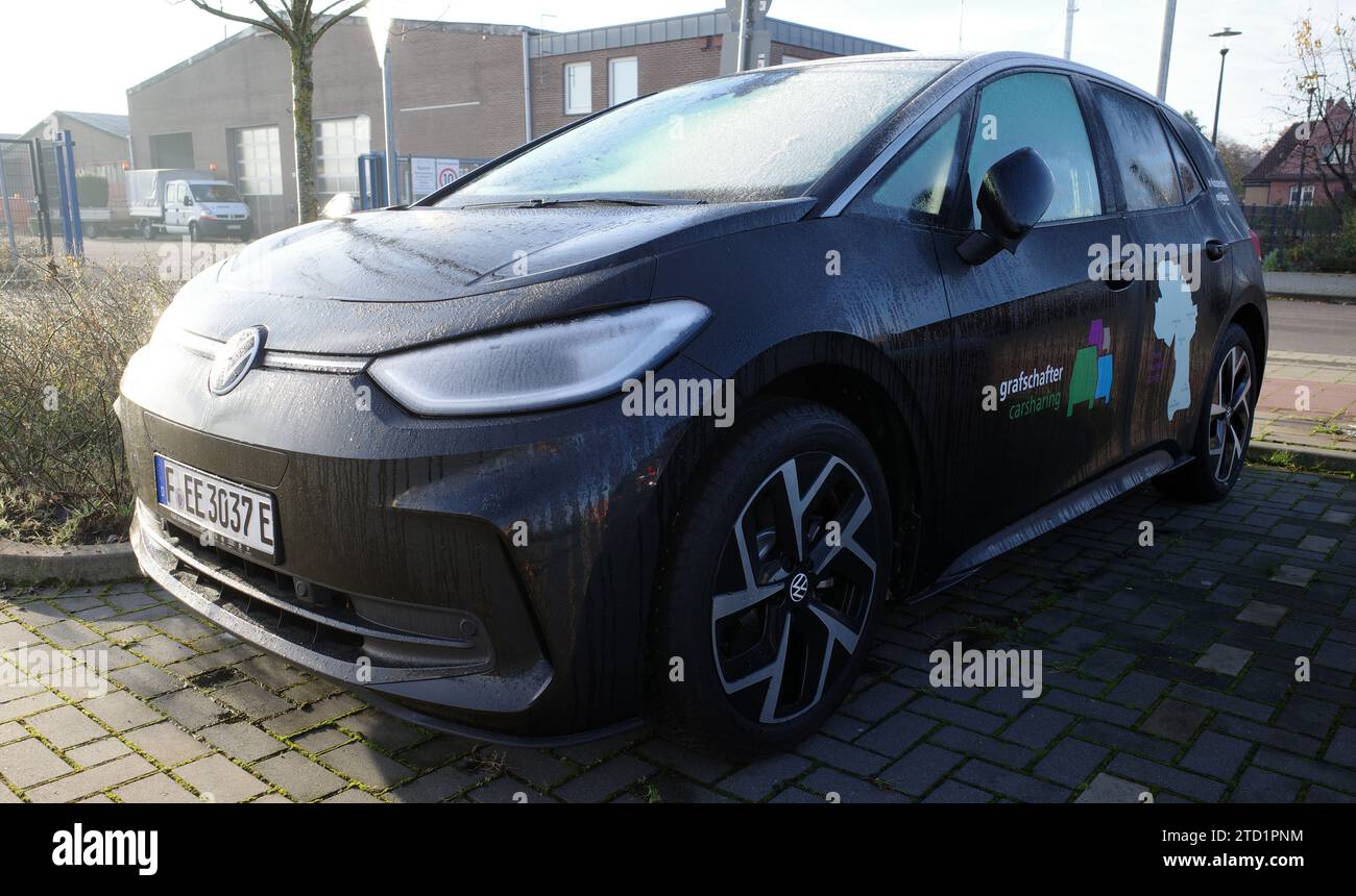 Neuenhaus, Germany- Nov 17 2023 Grafschafter carsharing. All electric ...