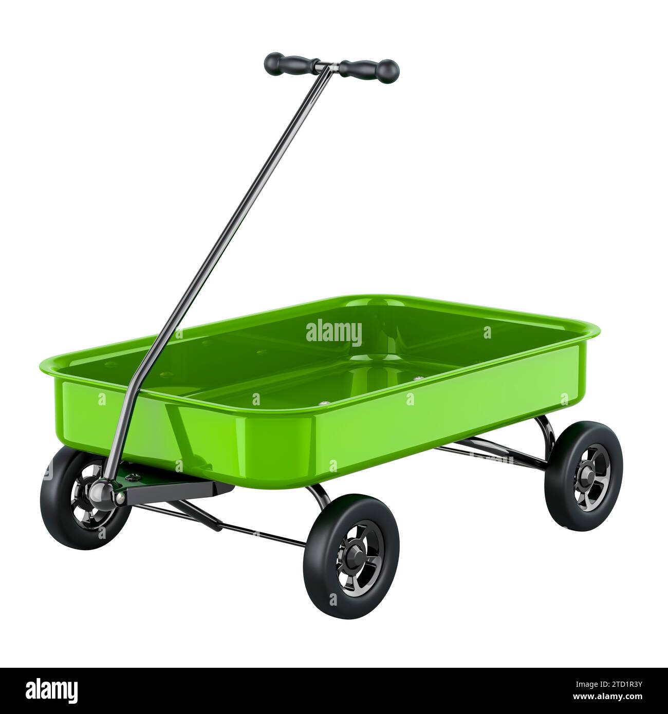Green Wagon, kids toy wagon, 3D rendering isolated on white background ...