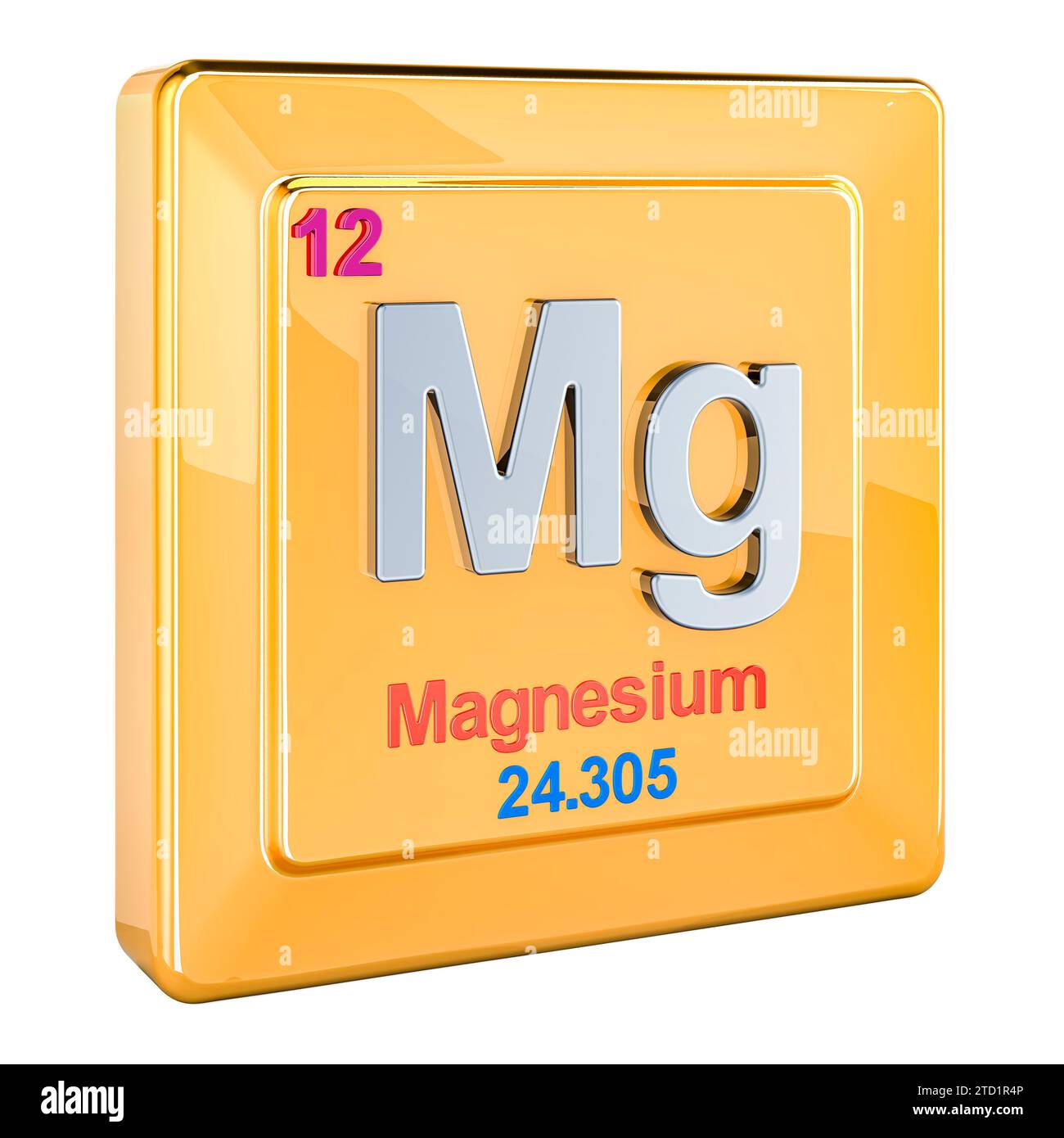Magnesium Mg icon, chemical element sign. 3D rendering isolated on ...