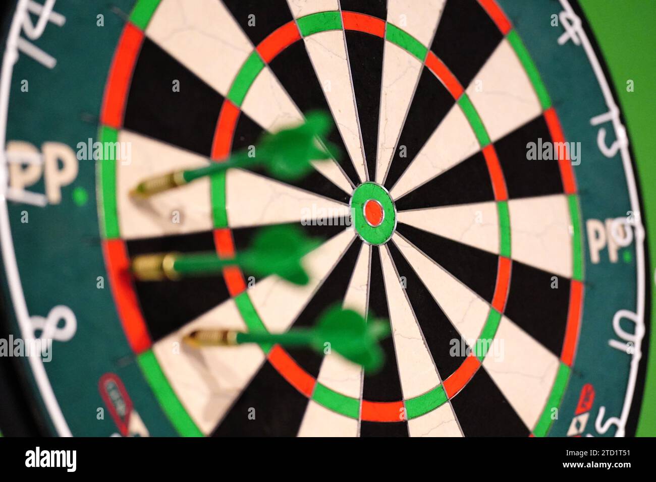 A general view of a dart board on day one of the Paddy Power World ...
