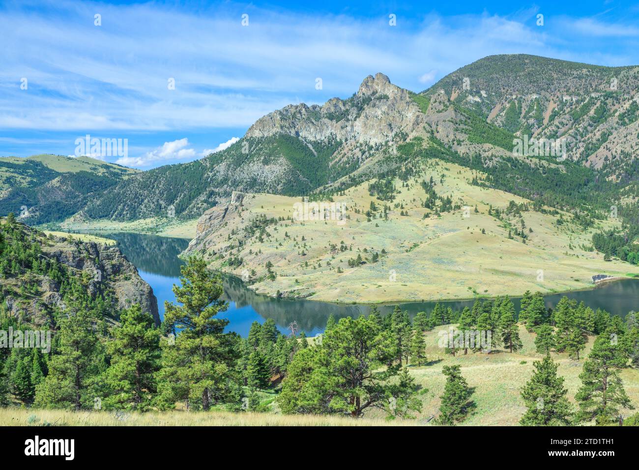 holter lake below beartooth (sleeping giant) mountain viewed from ...