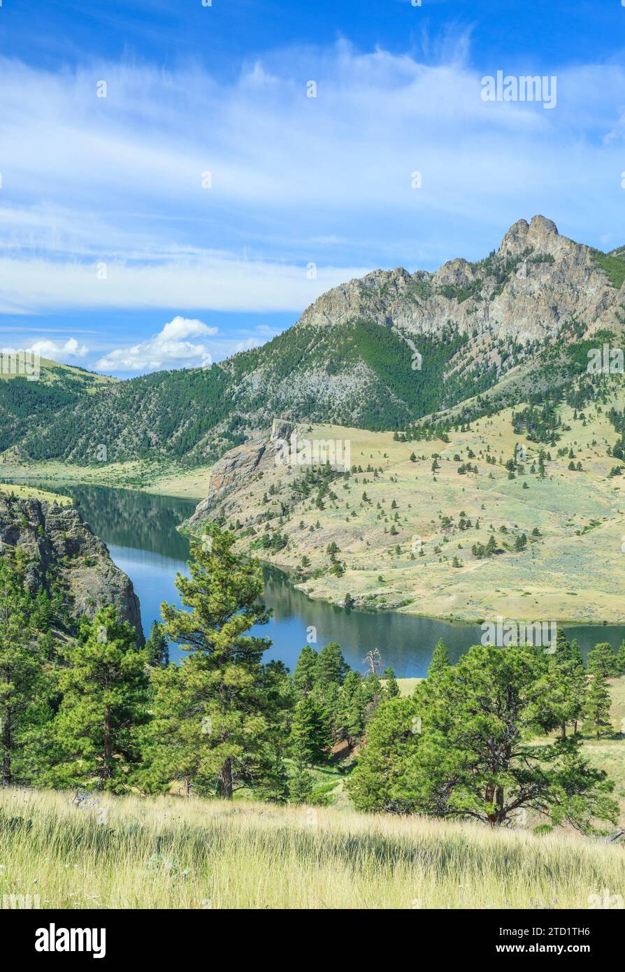 holter lake below beartooth (sleeping giant) mountain viewed from ...