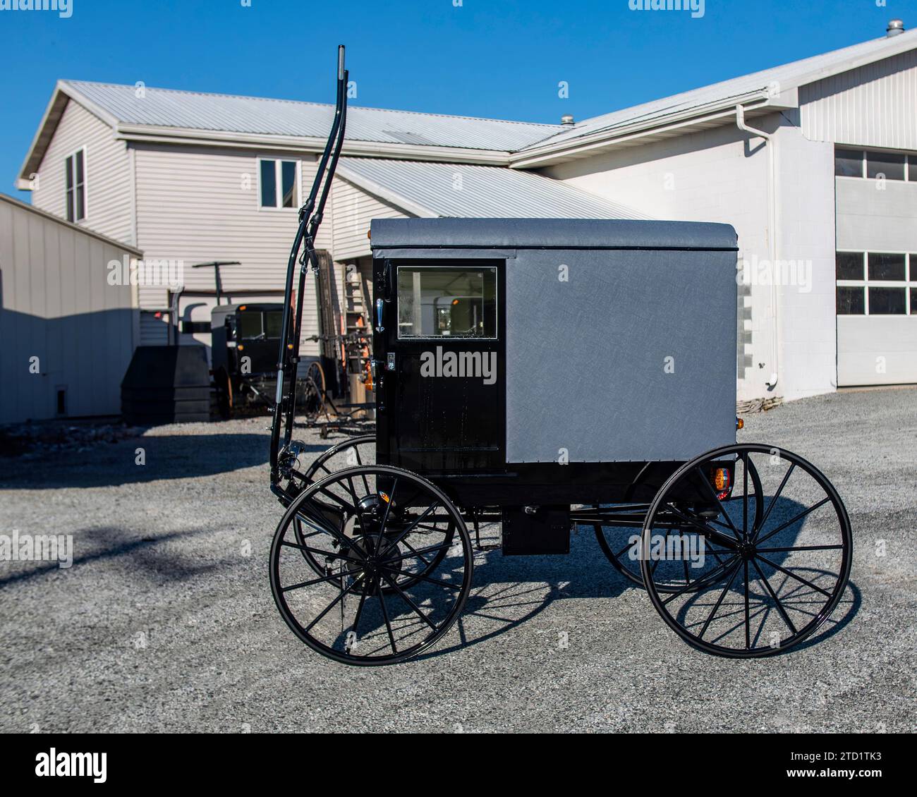 A Side View of a New Amish Buggy, Parked With Out a Horse, Waiting to ...