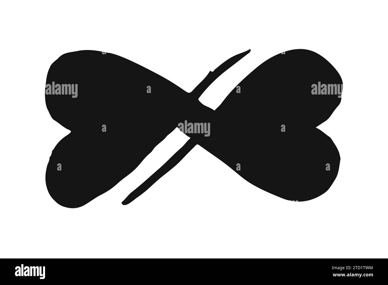 Infinity symbol with two hearts intersecting. Hand painted with black ...