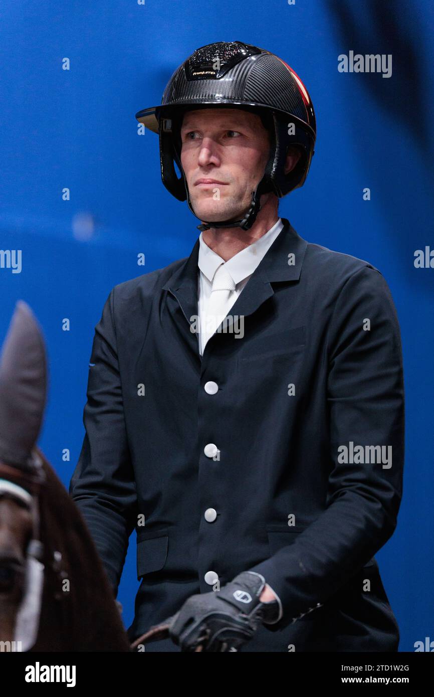London, UK. 15th Dec 2023. Kevin Staut of France with Visconti du ...