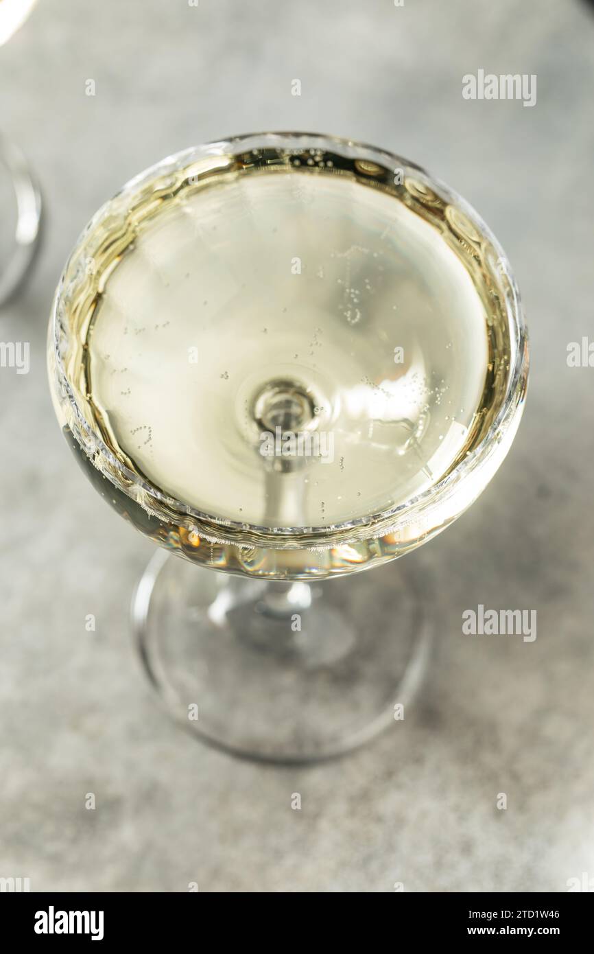 Boozy Bubbly Dry Champagne in a Coupe Glass Ready to Drink Stock Photo ...