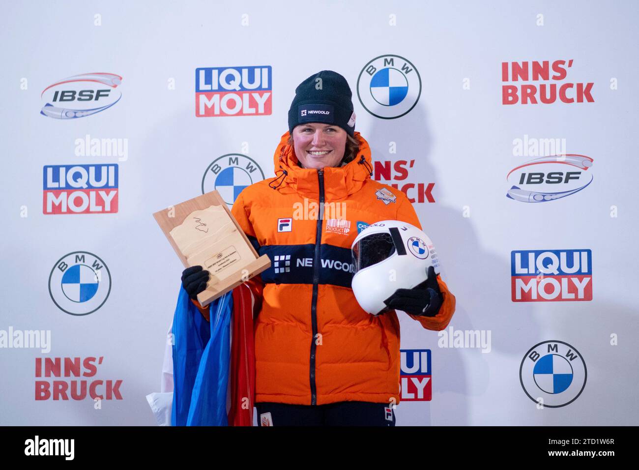 Kimberley Bos (Niederlande) jubelt ueber den Sieg, AUT, IBSF BMW ...
