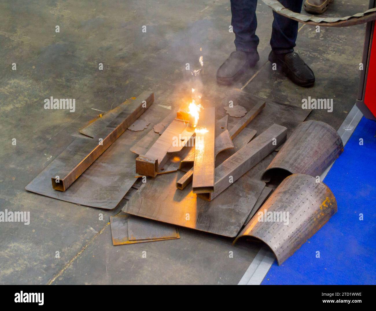 Laser cleaning of metal. Industrial removal of rust of metal surface ...