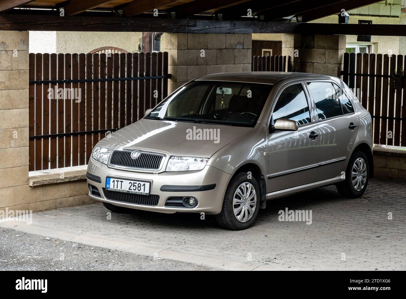 SENOV, CZECH REPUBLIC - AUGUST 4, 2023: Skoda Fabia 1st generation car ...