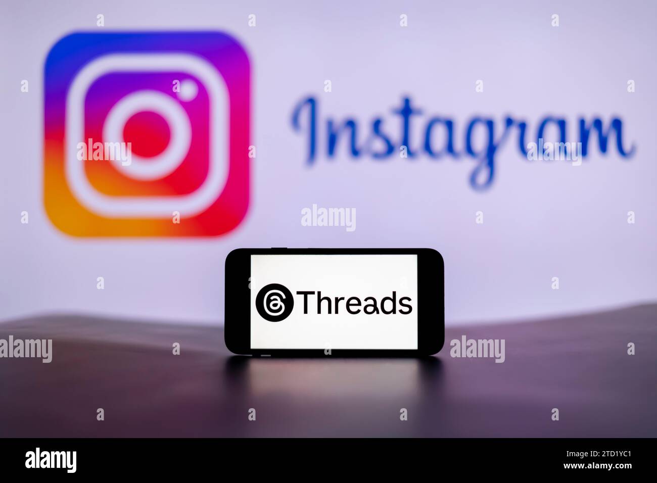 In this photo illustration, the Threads logo is seen displayed on a ...