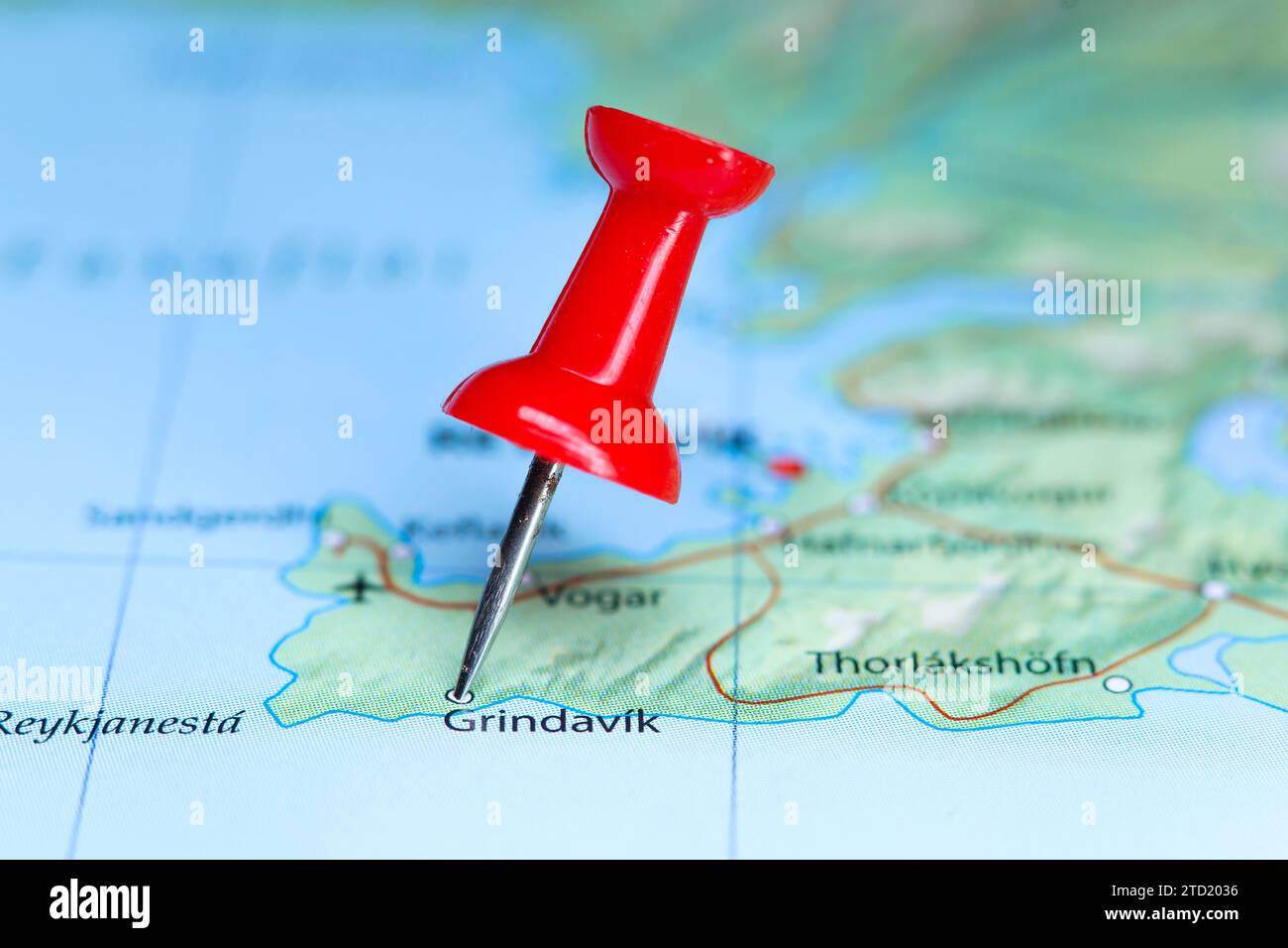 Grindavík, Iceland pin on map Stock Photo - Alamy