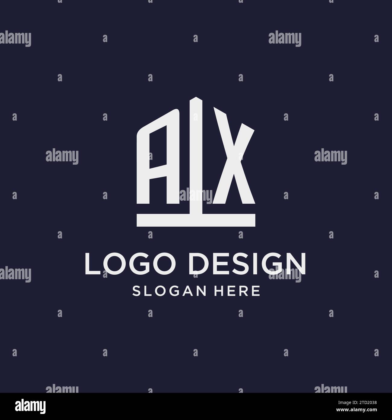 AX initial monogram logo design with pentagon shape style design ideas Stock Vector Image & Art ...