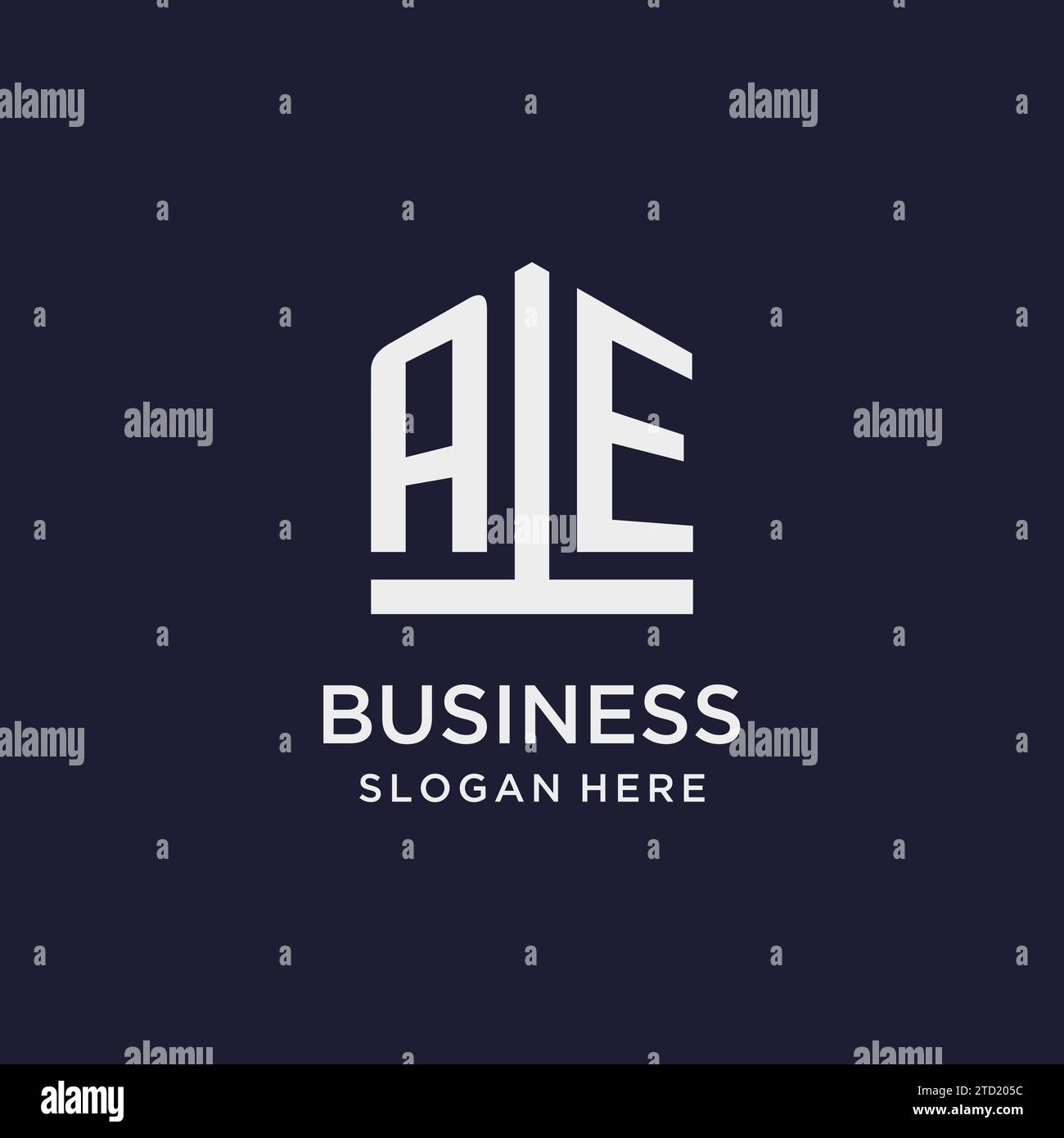 AE initial monogram logo design with pentagon shape style design ideas Stock Vector Image & Art ...