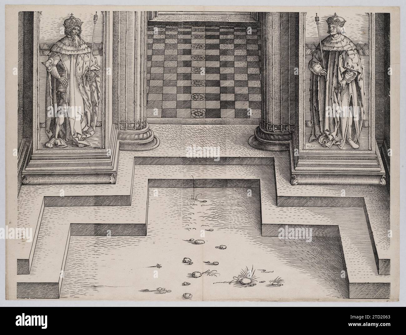 The Pedestal of the Central Portal with Figures of Two Archdukes of ...