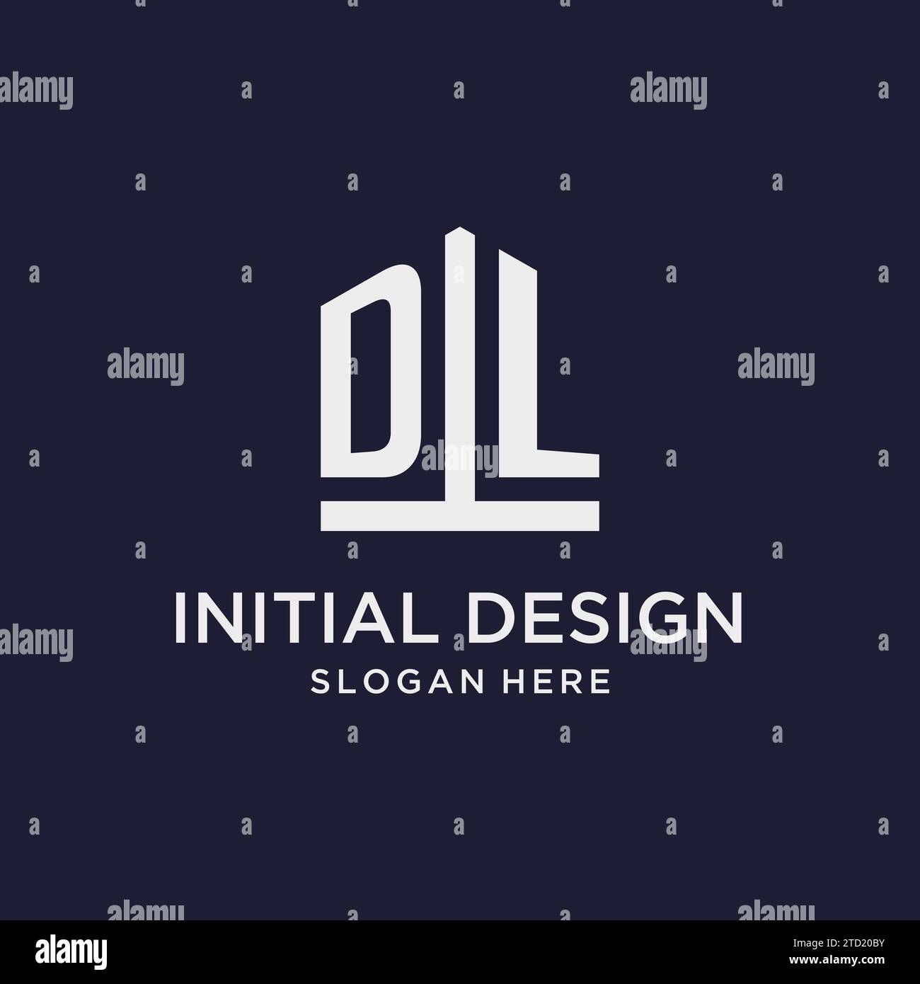 DL initial monogram logo design with pentagon shape style design ideas Stock Vector Image & Art ...
