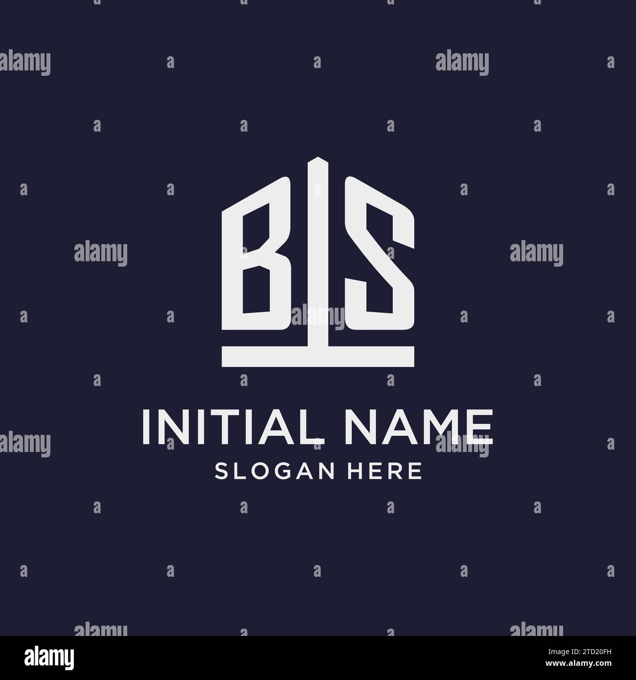 BS initial monogram logo design with pentagon shape style design ideas ...