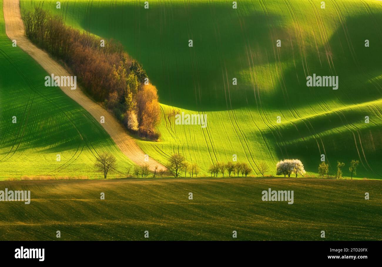Czech Republic. South Moravia. Fields around town Kyjov Stock Photo - Alamy