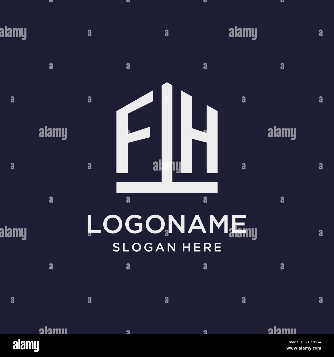 FH initial monogram logo design with pentagon shape style design ideas Stock Vector Image & Art ...