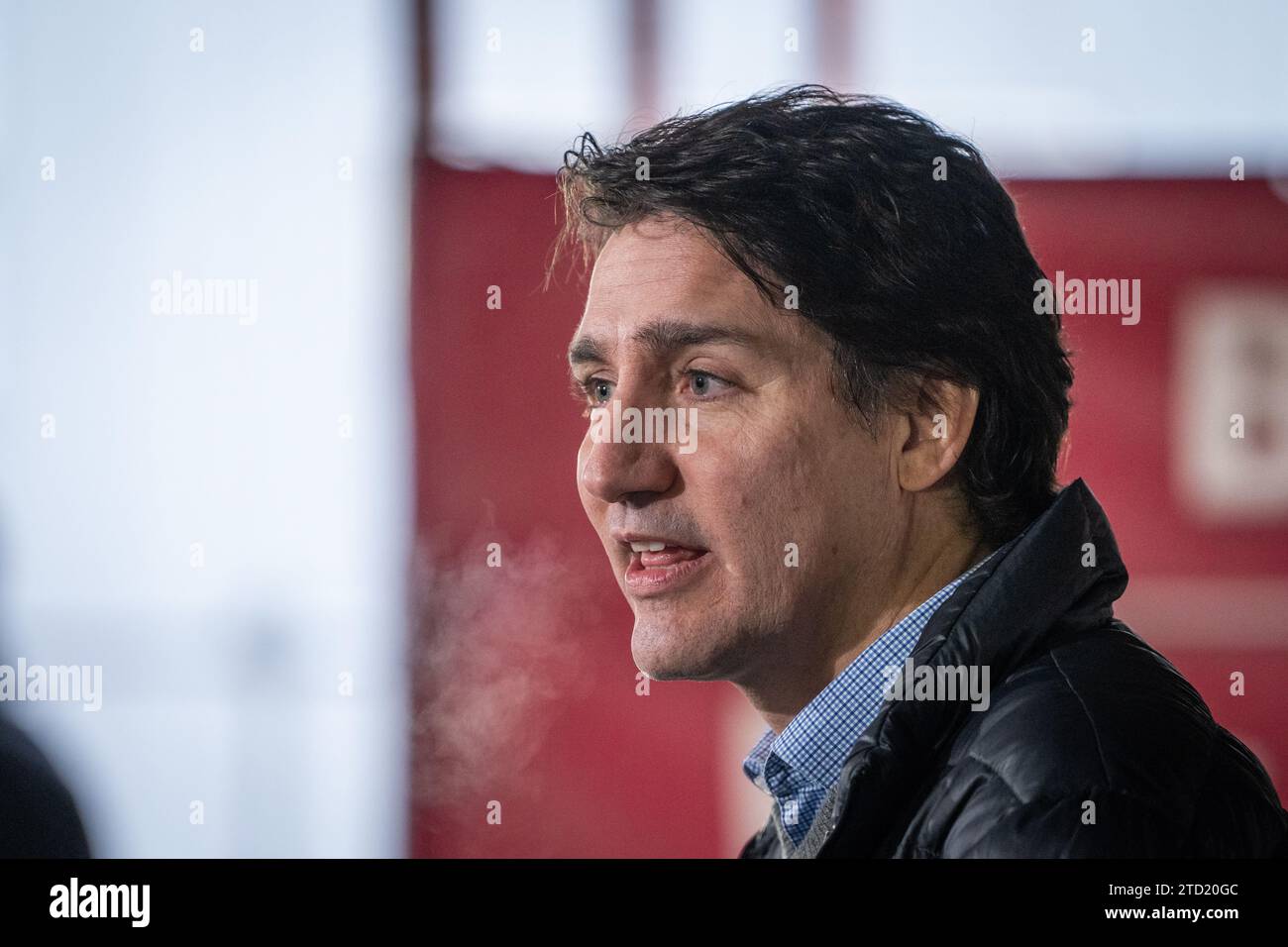 Prime Minister Justin Trudeau speaks during a news conference for a ...