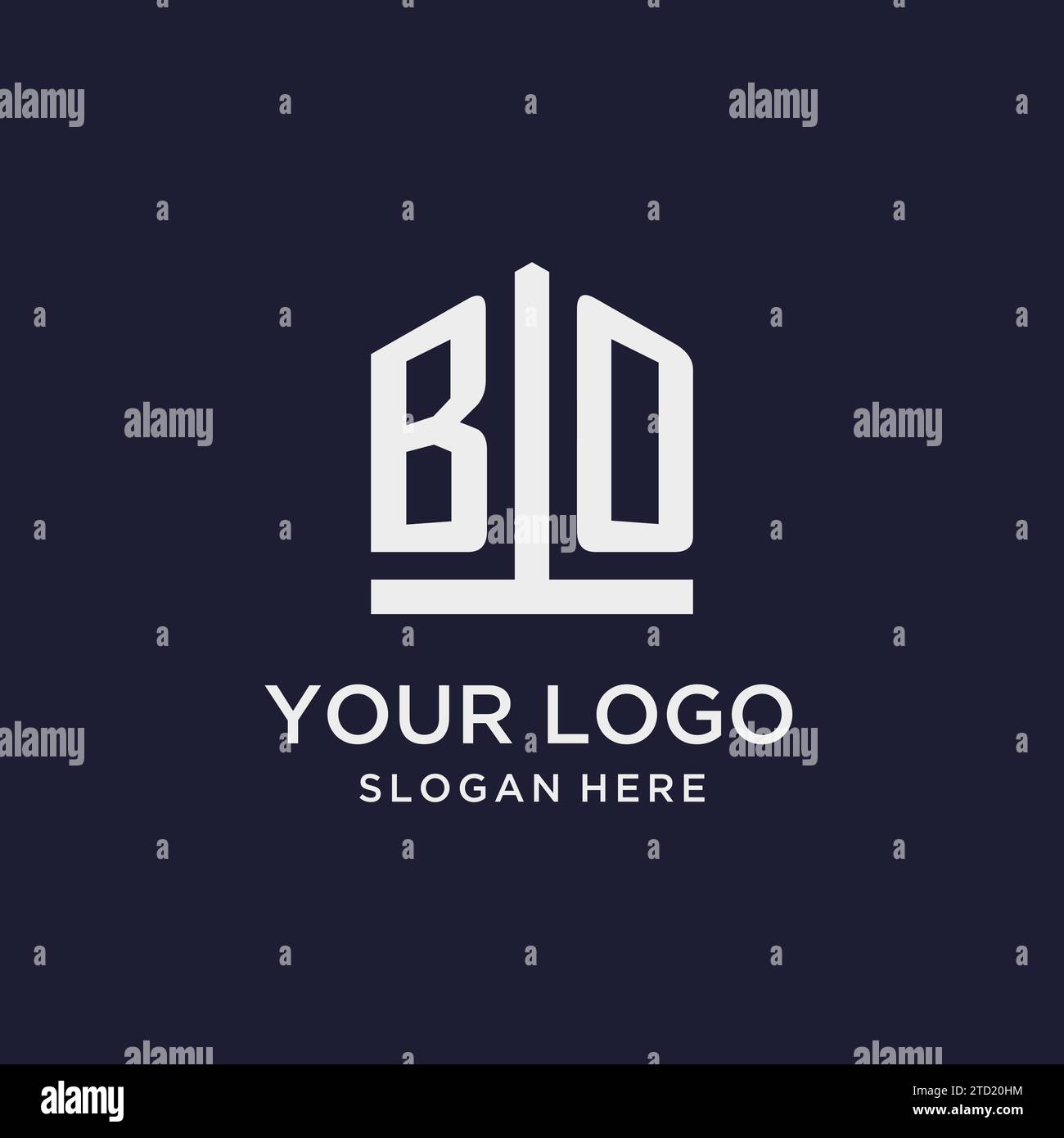 BO initial monogram logo design with pentagon shape style design ideas Stock Vector Image & Art ...