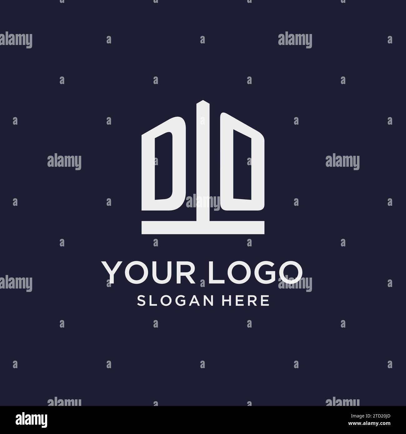 DO initial monogram logo design with pentagon shape style design ideas ...