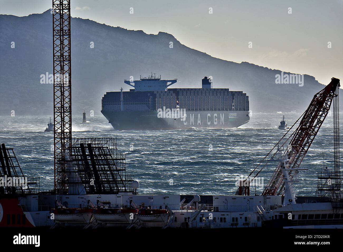 December 14, 2023, Marseille, France: General view of the CMA CGM ...