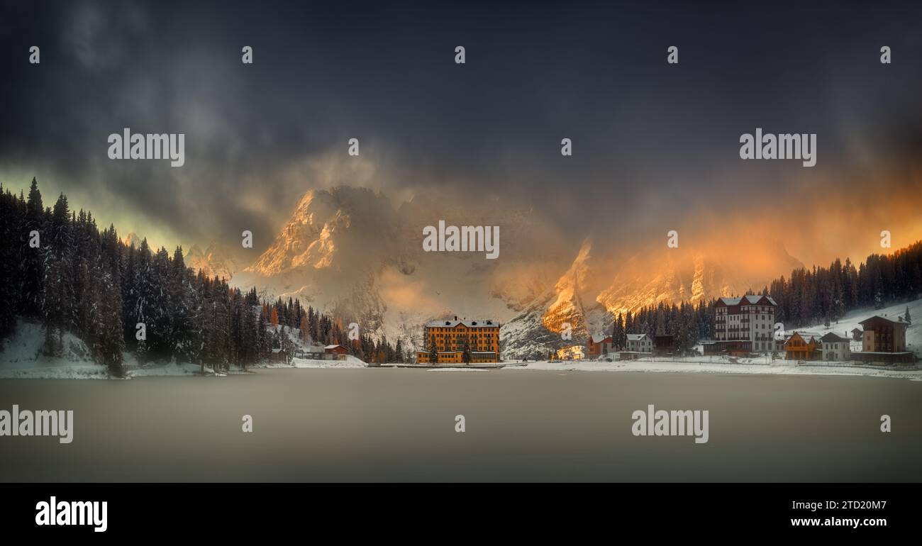 Lake Misurina is the largest natural lake of the Cadore and it is 1,754 ...