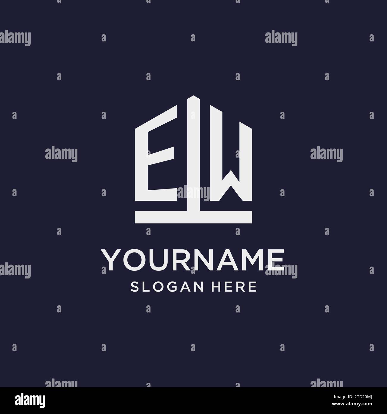 EW initial monogram logo design with pentagon shape style design ideas Stock Vector Image & Art ...