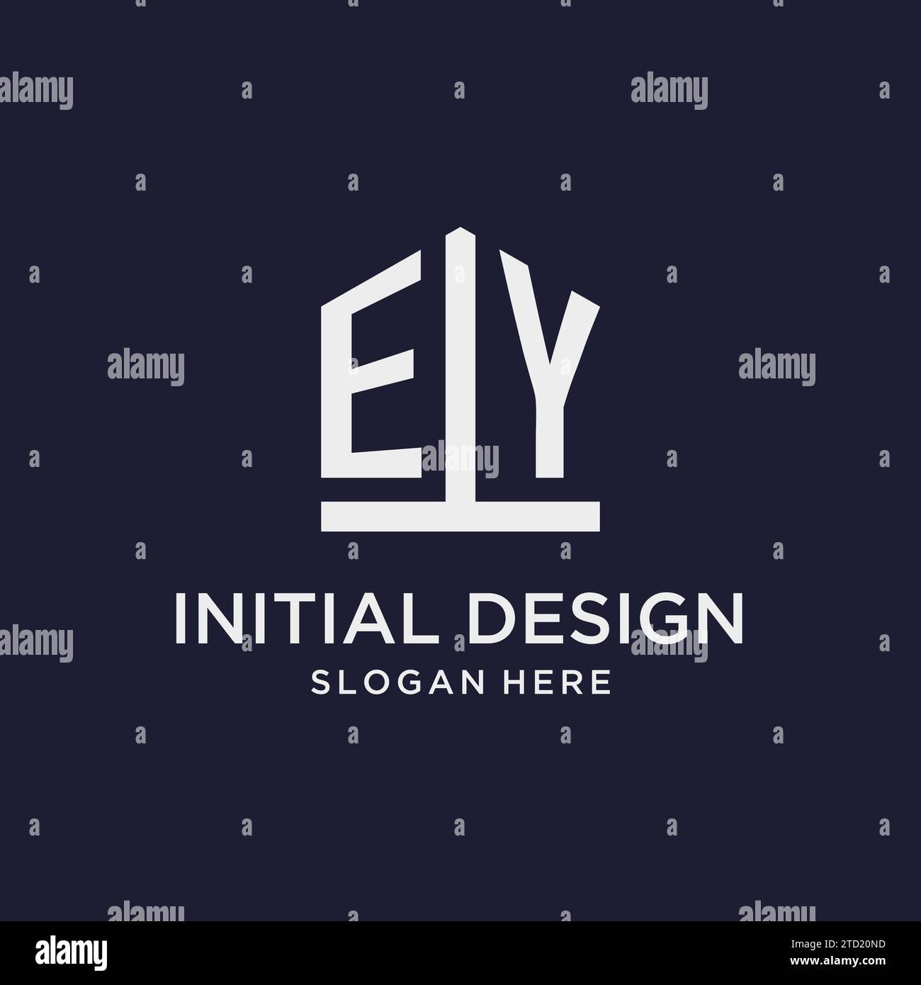 EY initial monogram logo design with pentagon shape style design ideas ...