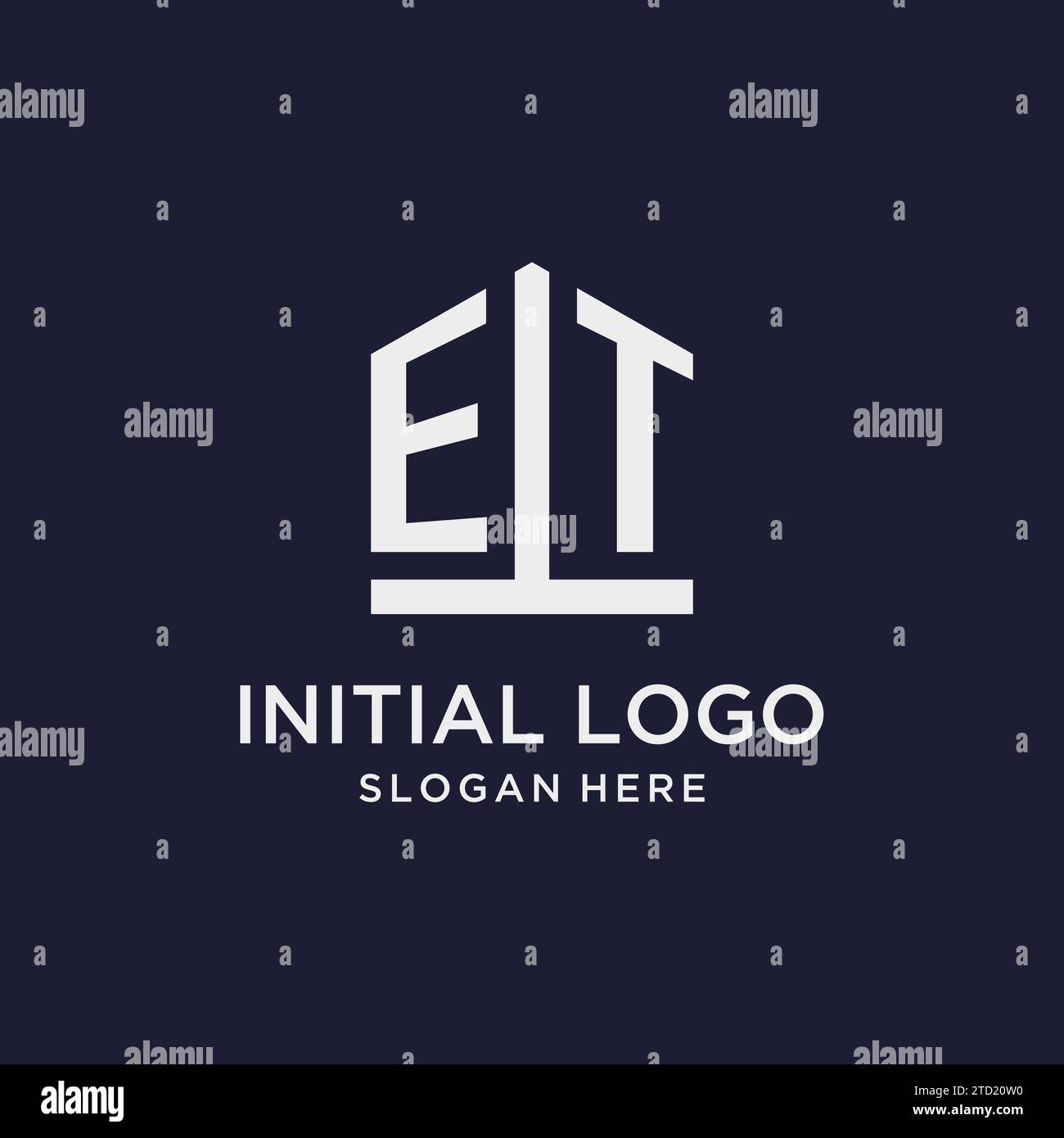 ET initial monogram logo design with pentagon shape style design ideas Stock Vector Image & Art ...