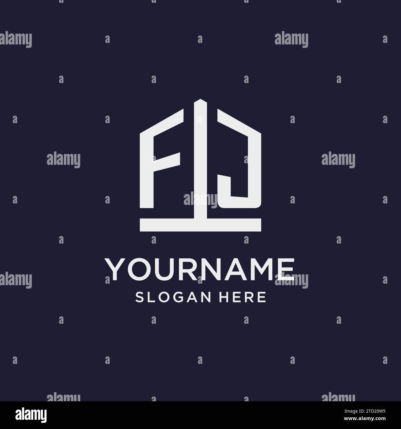 FJ initial monogram logo design with pentagon shape style design ideas Stock Vector Image & Art ...