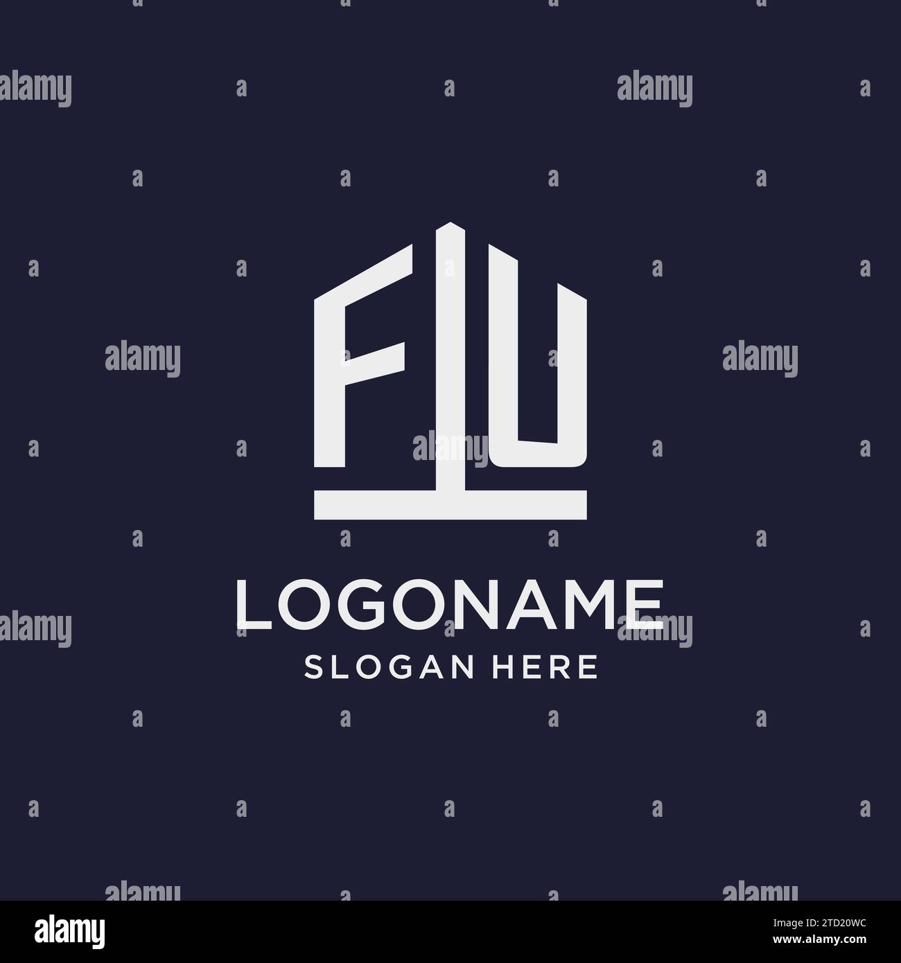 FU initial monogram logo design with pentagon shape style design ideas Stock Vector Image & Art ...