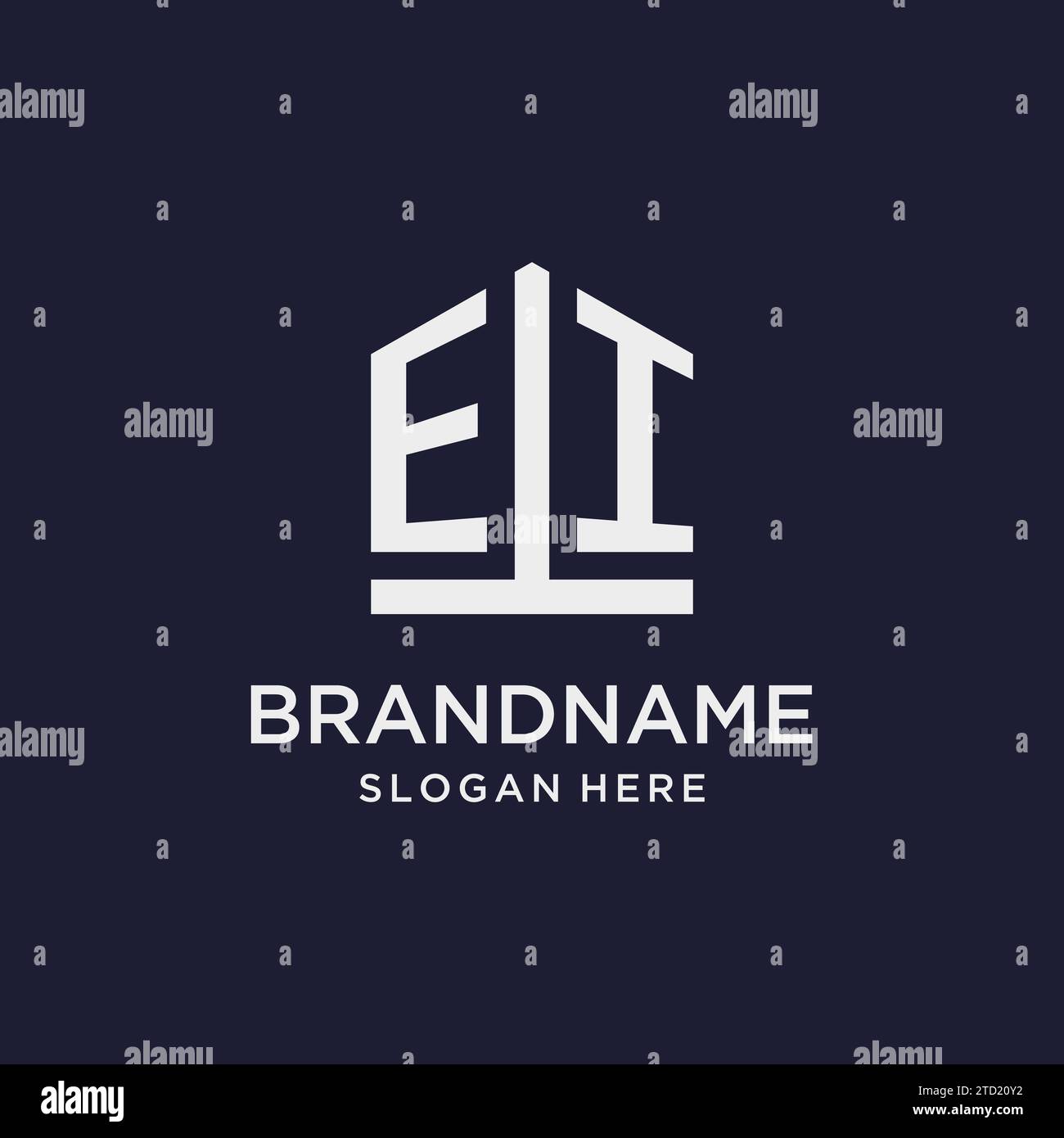 EI initial monogram logo design with pentagon shape style design ideas Stock Vector Image & Art ...