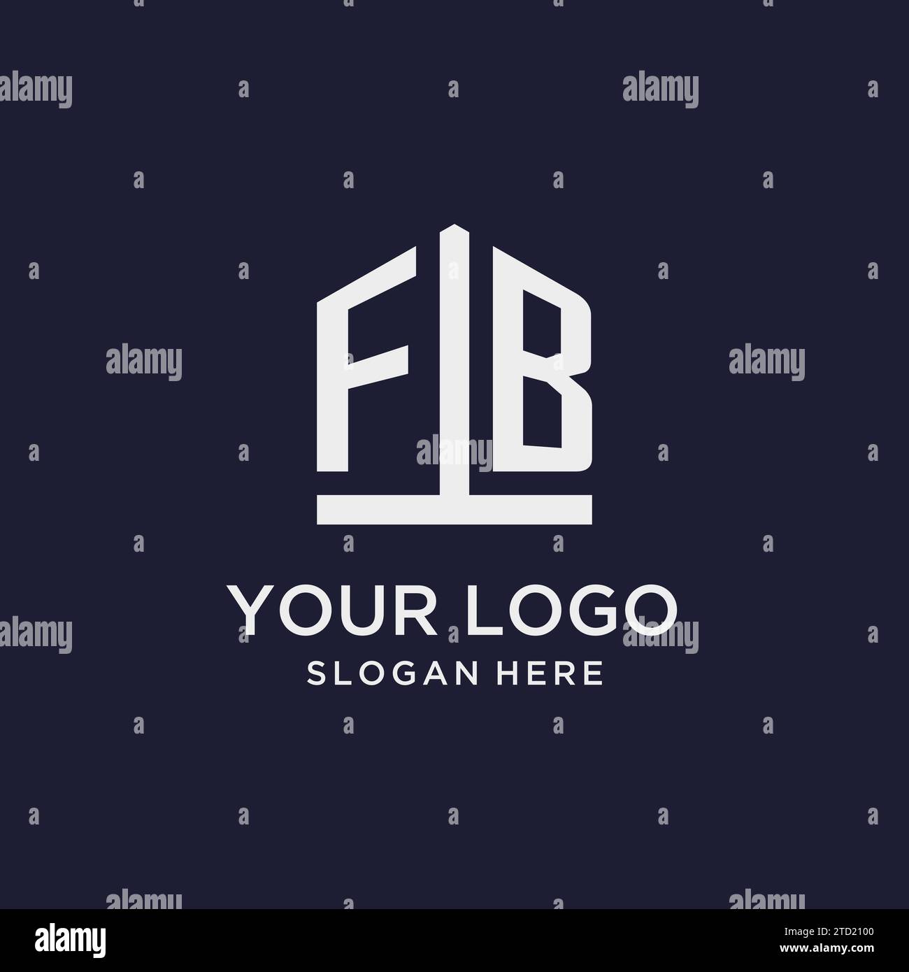 FB initial monogram logo design with pentagon shape style design ideas Stock Vector Image & Art ...