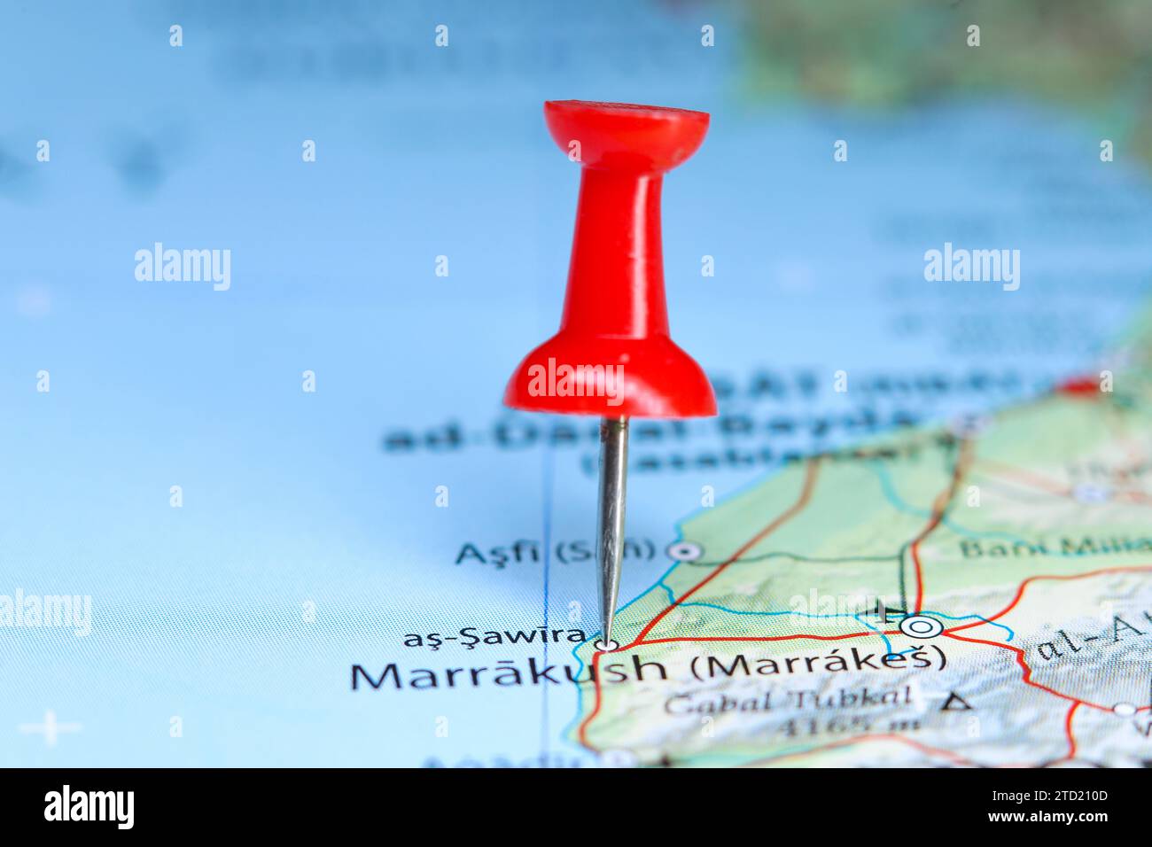 as Sawira, Morocco pin on map Stock Photo - Alamy
