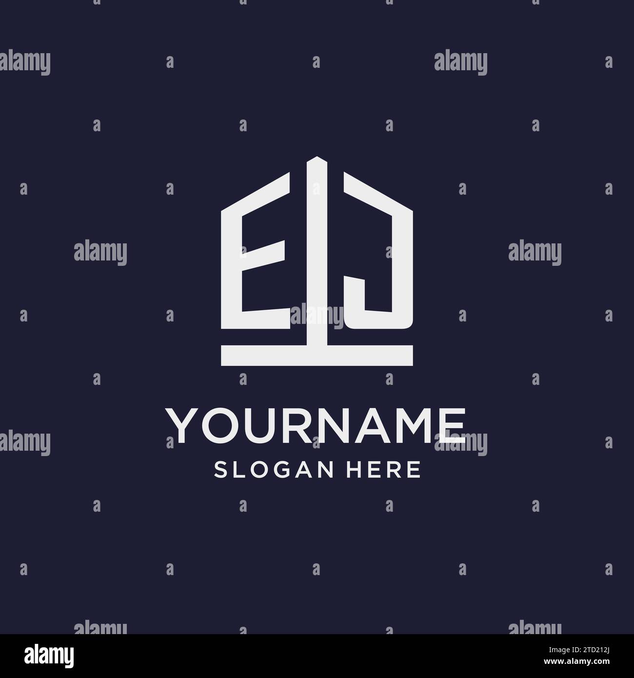 EJ initial monogram logo design with pentagon shape style design ideas Stock Vector Image & Art ...