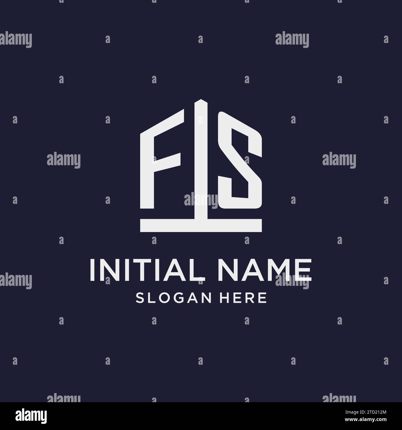FS initial monogram logo design with pentagon shape style design ideas ...