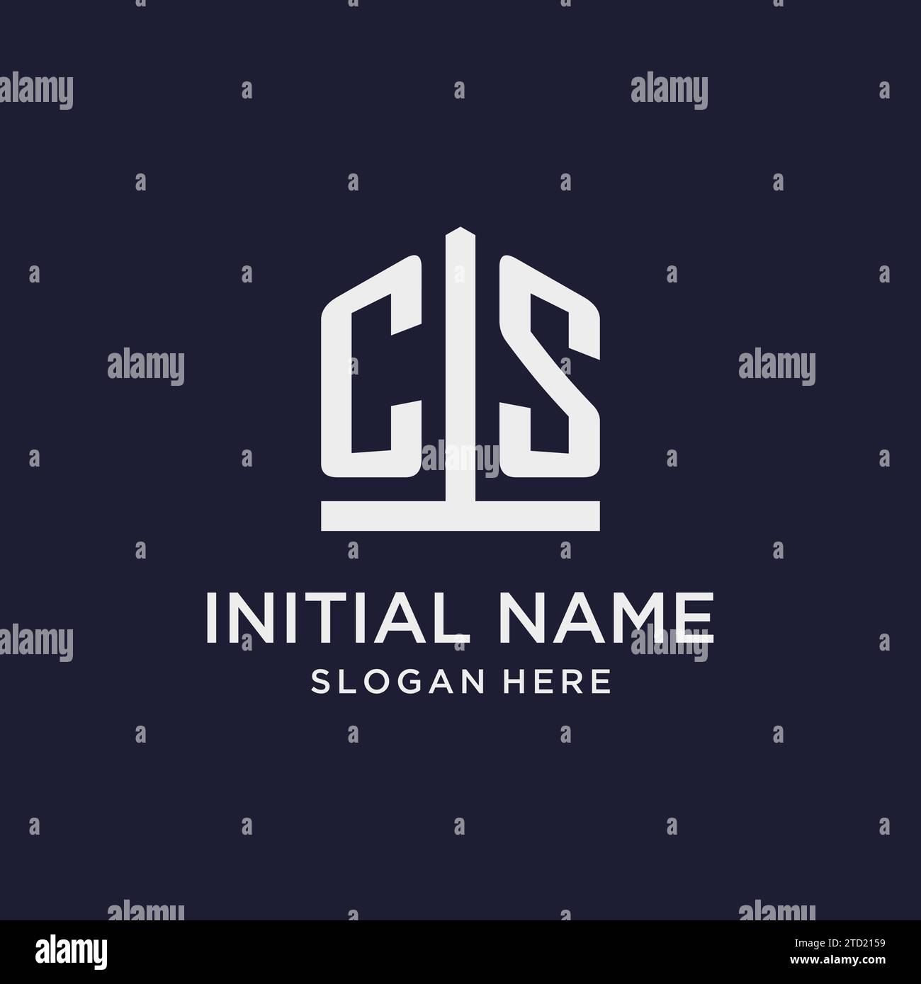 CS initial monogram logo design with pentagon shape style design ideas ...