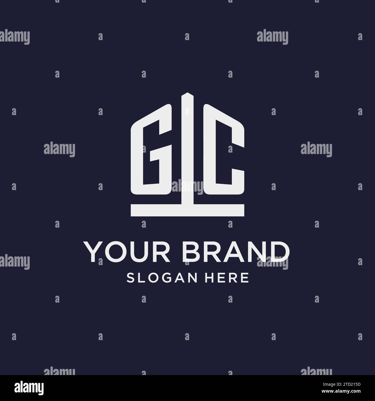 GC initial monogram logo design with pentagon shape style design ideas Stock Vector Image & Art ...