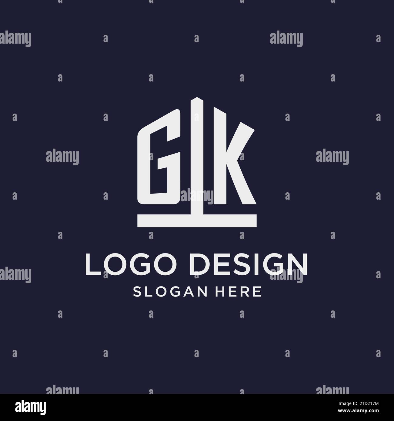 GK initial monogram logo design with pentagon shape style design ideas Stock Vector Image & Art ...