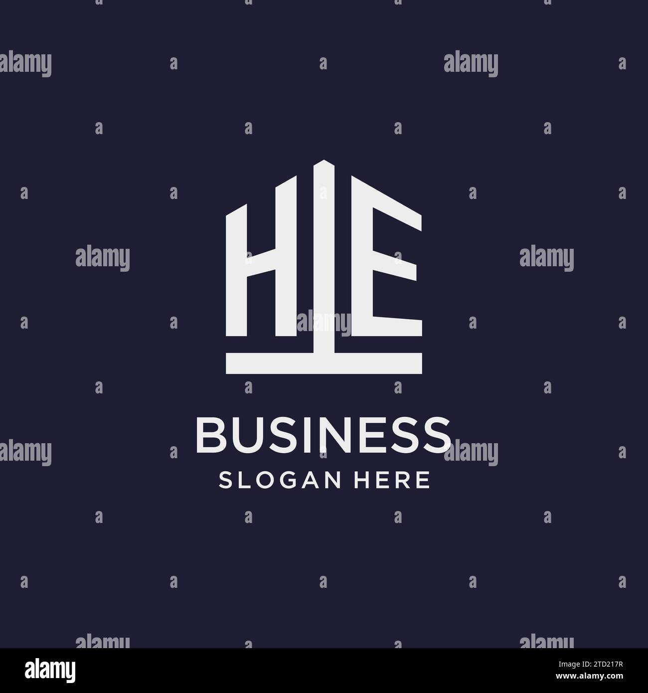 HE initial monogram logo design with pentagon shape style design ideas Stock Vector Image & Art ...