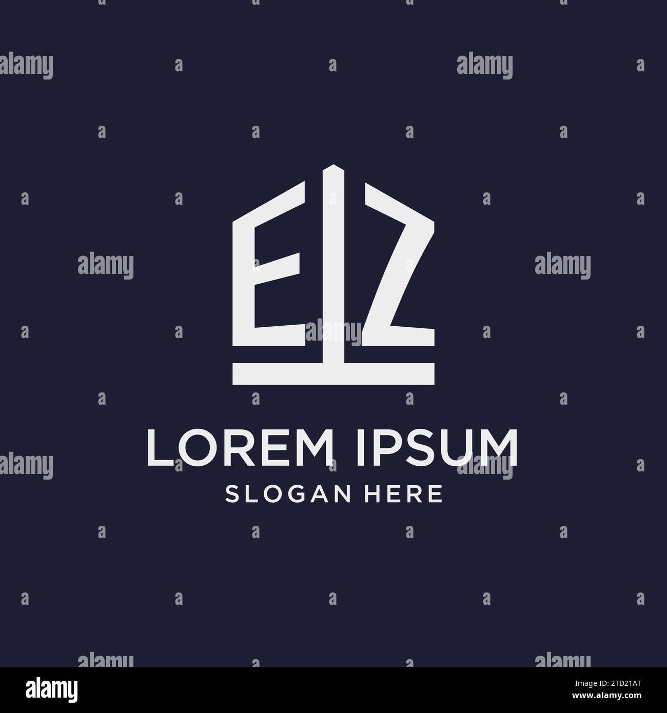 EZ initial monogram logo design with pentagon shape style design ideas Stock Vector Image & Art ...